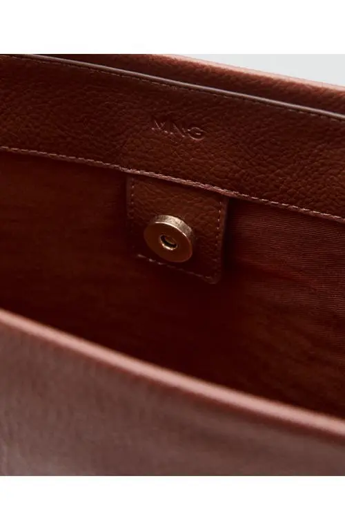 Mango Faux Shopper Bag - Leather