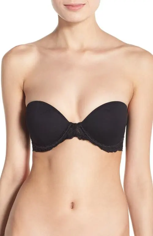 Natori Feathers Underwire Plunge Strapless Bra - Black