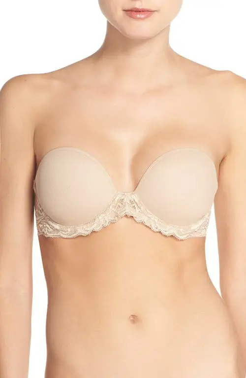 Natori Feathers Underwire Plunge Strapless Bra - Cafe