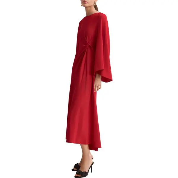 Mango Side Twist Dress - Red