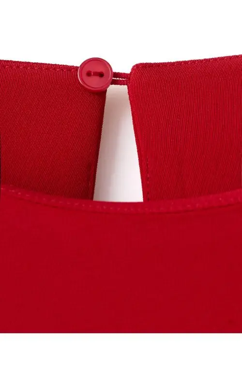 Mango Side Twist Dress - Red