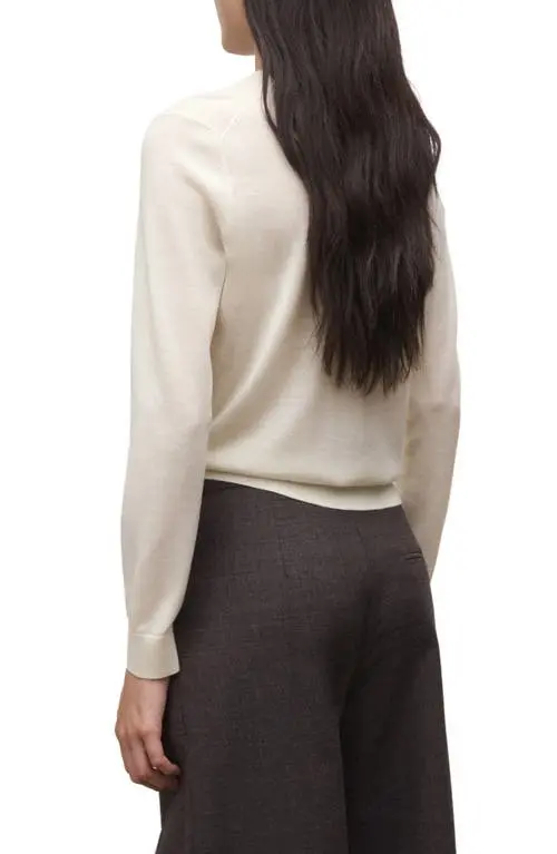 Mango Crewneck Wool Sweater - Ecru