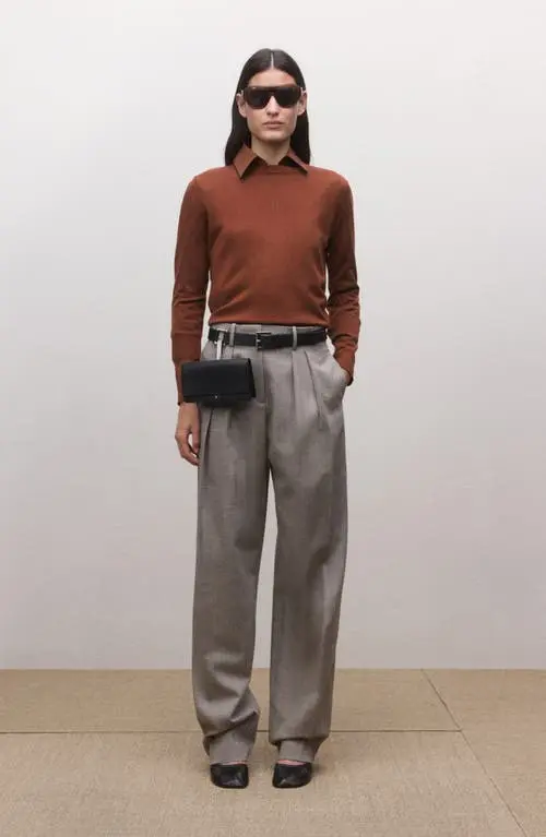 Mango Crewneck Wool Sweater - Russet
