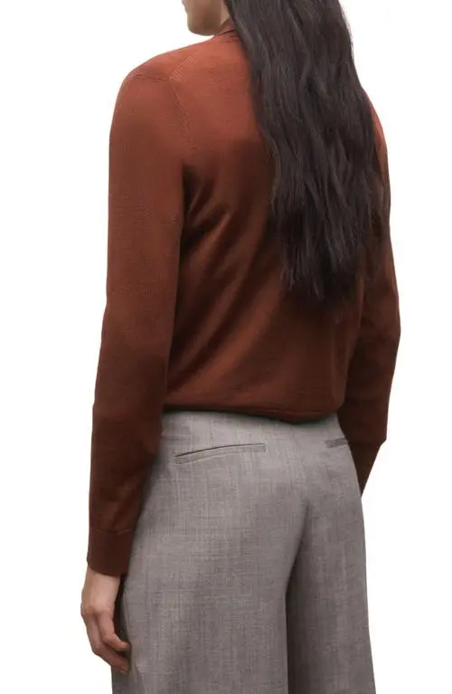Mango Crewneck Wool Sweater - Russet