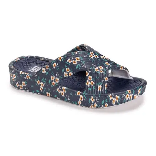 MUK LUKS Spa Day Sandal - Navy Floral
