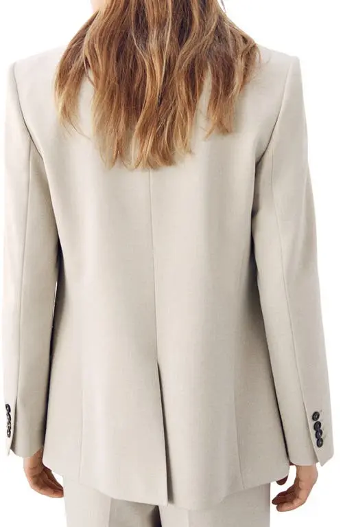 Mango Notch Collar Blazer - Ivory White