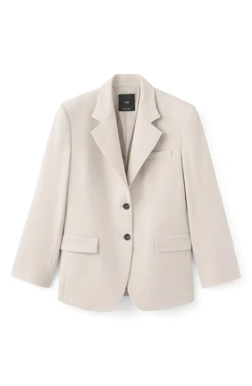 Mango Notch Collar Blazer - Ivory White