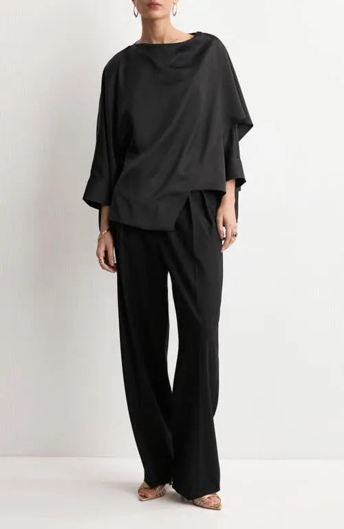 Mango Asymmetric Satin Top