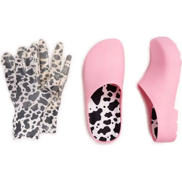 MUK LUKS Garden Clog And Glove Set - Sweet Moo