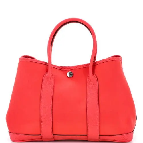 Hermès Garden Party Tote Toile And Leather 30 - Red