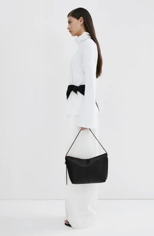 Mango Adjustable Strap Faux Leather Shoulder Bag