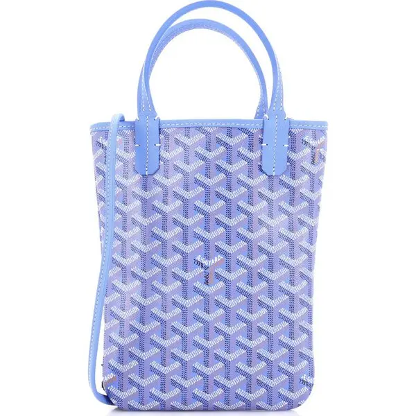 Goyard Poitiers Tote Coated Canvas And Printed Canvas Pm - Blue