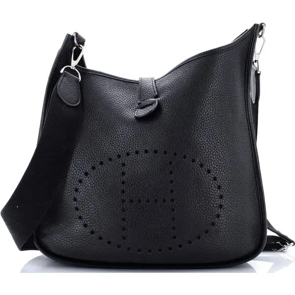 HERMES Evelyne Bag Gen Iii Clemence Gm - Noir