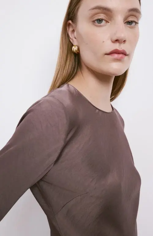 Mango Textured Satin Midi Dress