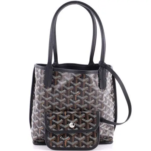 Goyard Anjou Reversible Tote Coated Canvas Mini - Black