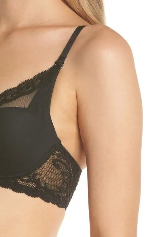 Natori Feathers Underwire Contour Maternity/nursing Bra - Black