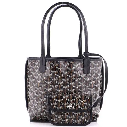 Goyard Anjou Reversible Tote Coated Canvas Mini - Black