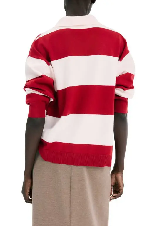 Mango Stripe Polo Sweater