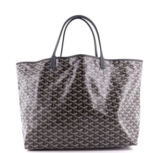 Goyard Saint Louis Gm Tote Coated Canvas - Black