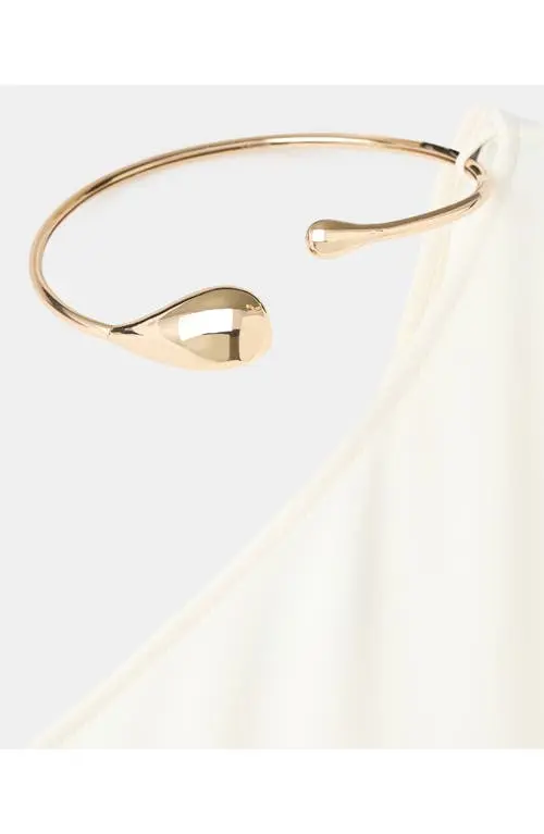 Mango One-shoulder Maxi Dress With Golden Hardware