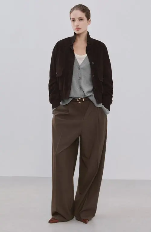 Mango V-neck Cardigan - Medium Heather Grey