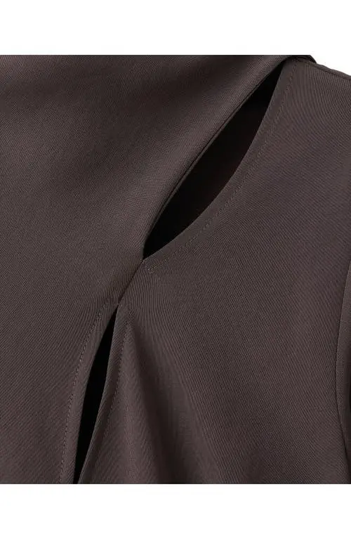 Mango Scarf Neck Long Sleeve Dress