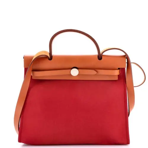 Hermès Herbag Zip Leather And Toile 31 - Rubis