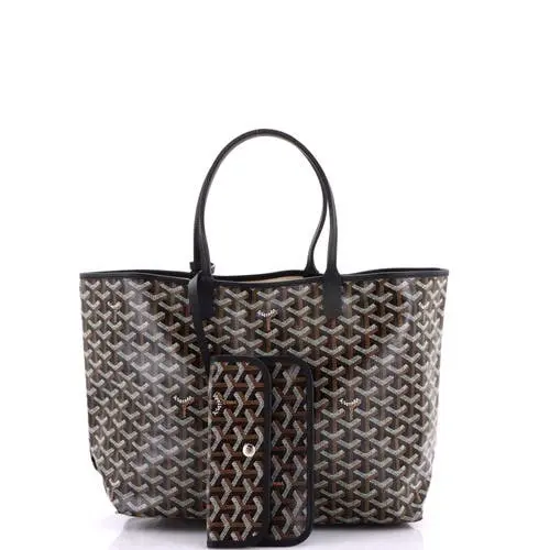 Goyard Saint Louis Tote Coated Canvas Pm - Black