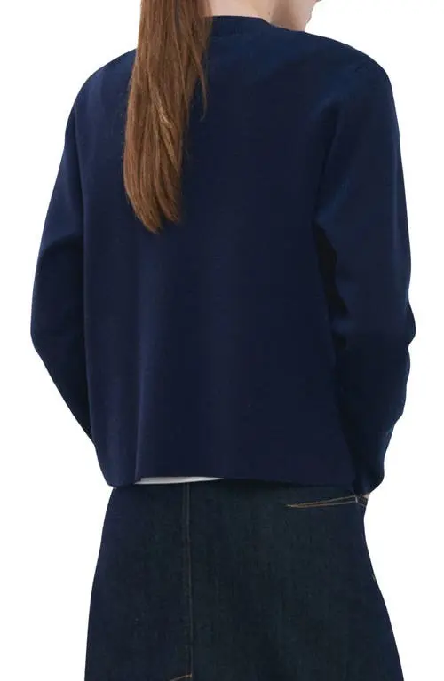 Mango Fine Knit Crewneck Sweater - Dark Navy
