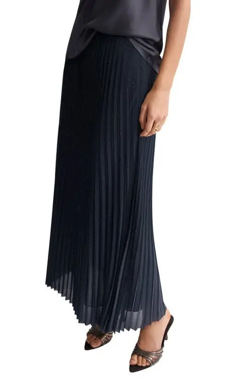 Mango Pleated A-line Midi Skirt