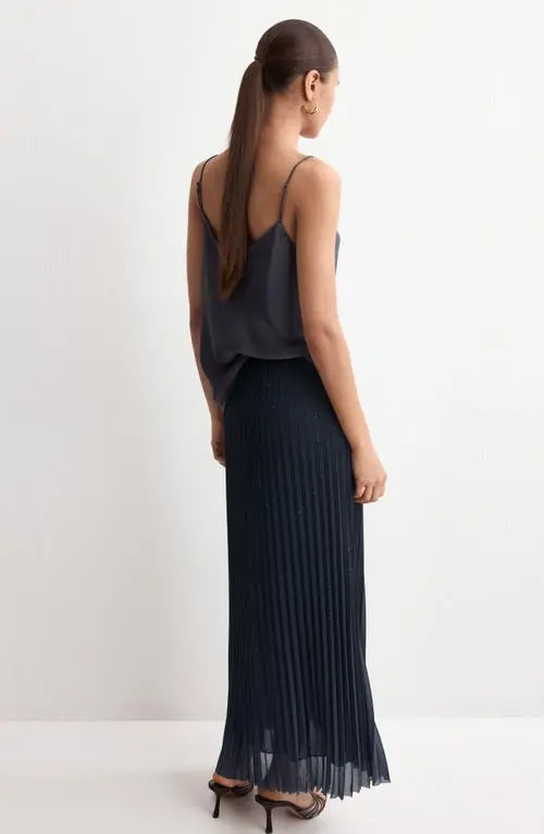 Mango Pleated A-line Midi Skirt