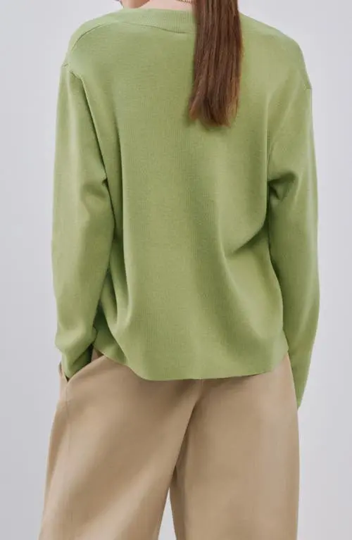 Mango V-neck Sweater - Green