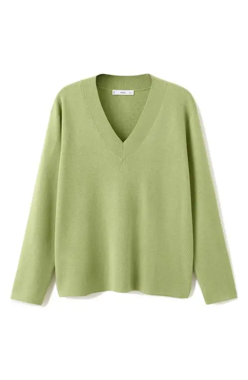 Mango V-neck Sweater - Green