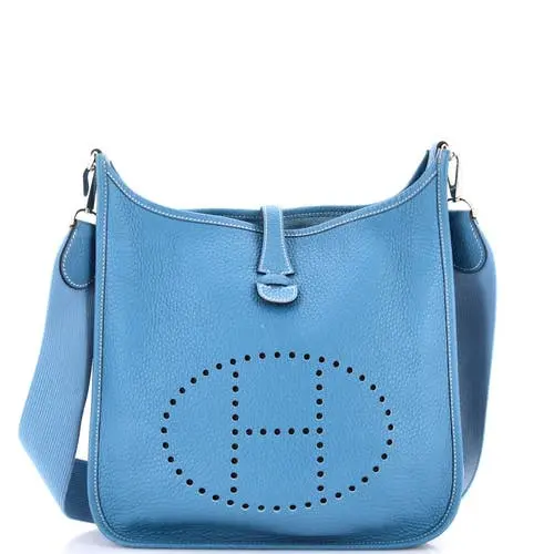 Hermès Evelyne Bag Gen Ii Clemence Pm - Bleu Jean