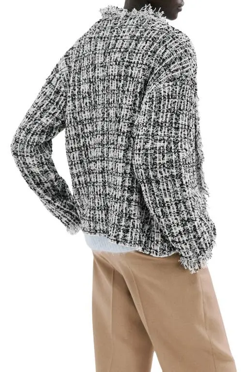 Mango Cotton Blend Tweed Jacket