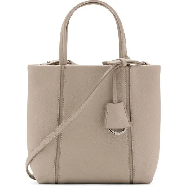 Mango Mini Faux Leather Tote - Off White