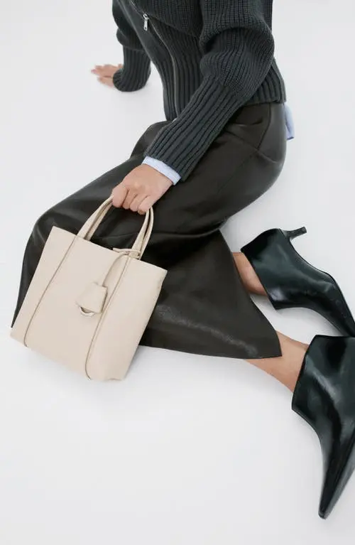 Mango Mini Faux Leather Tote