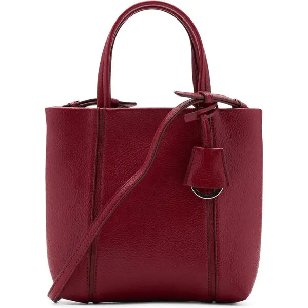 Mango Mini Faux Leather Tote - Red