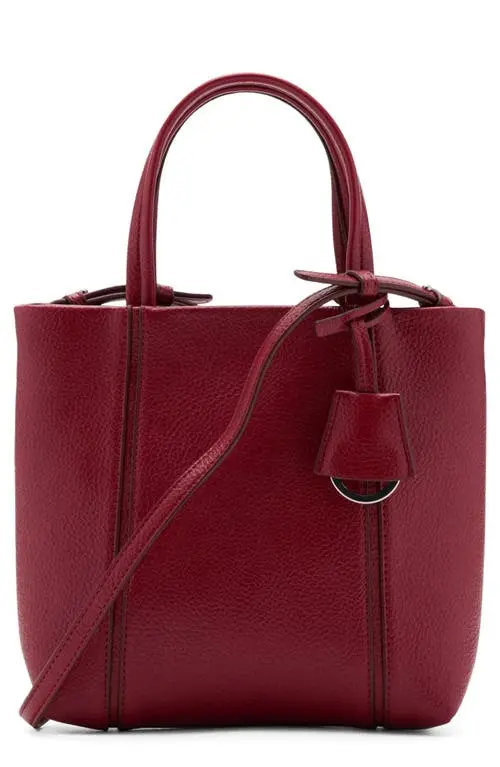 Mango Mini Faux Leather Tote - Red