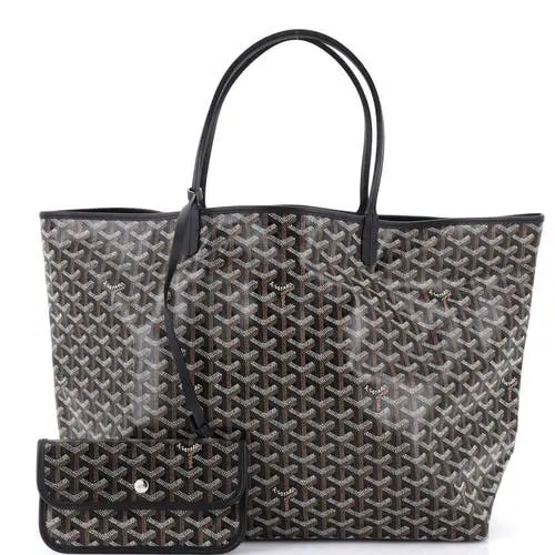 Goyard Saint Louis Tote Coated Canvas Gm - Black