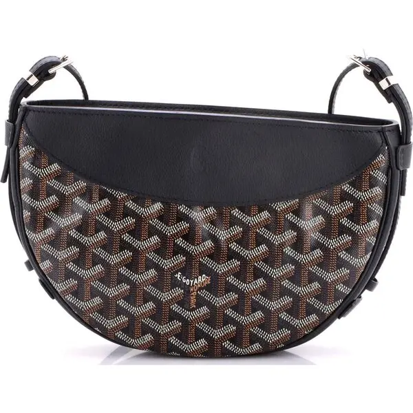 Goyard Hirondelle Shoulder Bag Coated Canvas And Leather - Black