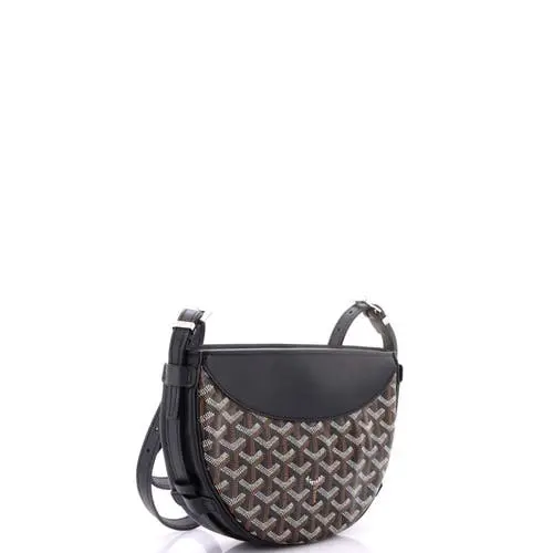 Goyard Hirondelle Shoulder Bag Coated Canvas And Leather - Black