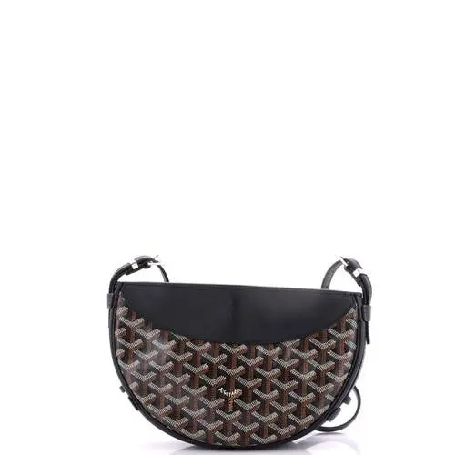Goyard Hirondelle Shoulder Bag Coated Canvas And Leather - Black