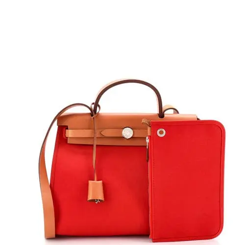 Hermès Herbag Zip Leather And Toile 31