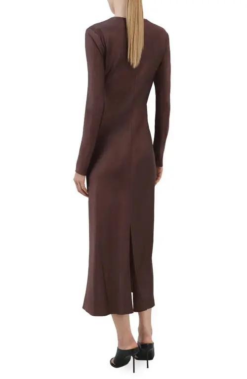 Mango Long Sleeve Satin Midi Dress
