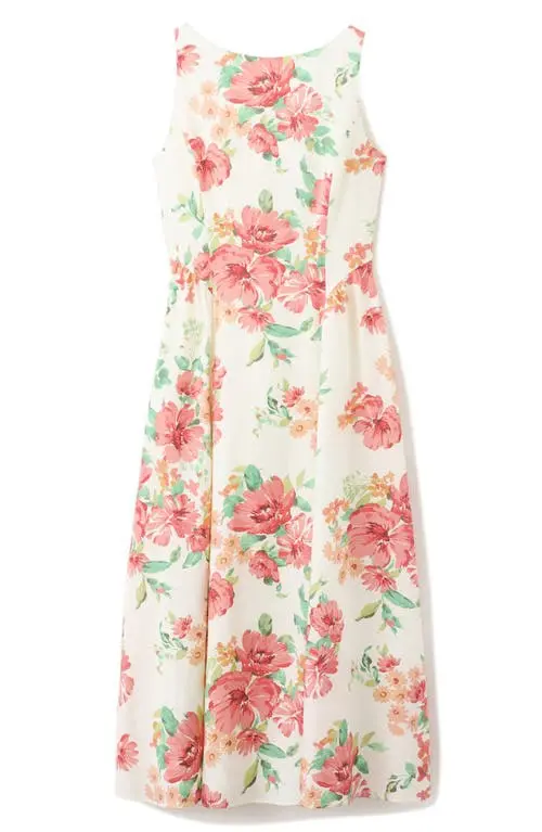 mango flowers cotton dress MANGO KIDS - Flowers cotton dress emerald green - 18-24