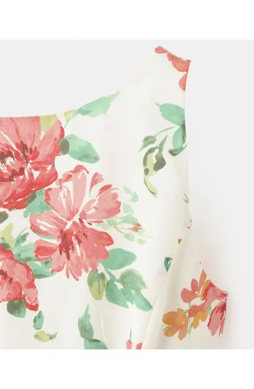 Mango Floral Sleeveless Cotton Midi Dress