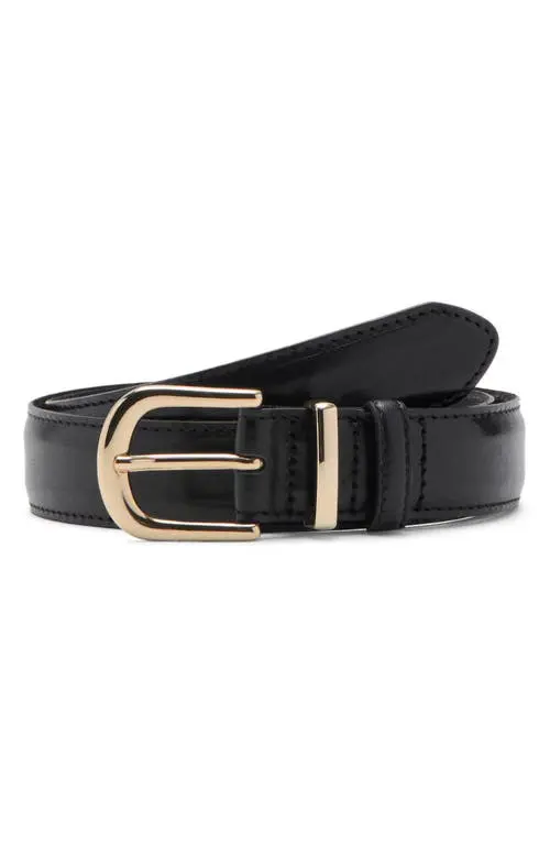 Mango Leather Belt - Black