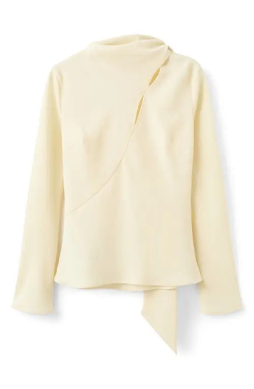 Mango Cutout Seams Scarf Neck Top