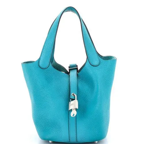 Hermès Picotin Lock Bag Clemence Mm - Blue
